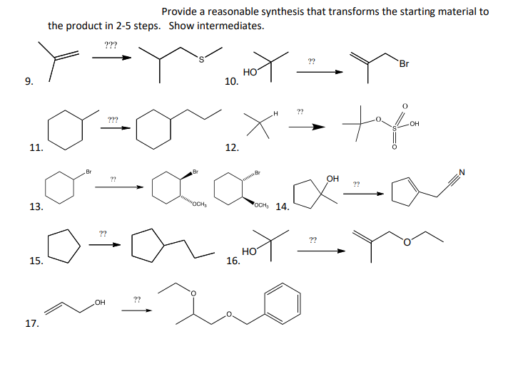 Solved Provide a reasonable synthesis that transforms the | Chegg.com