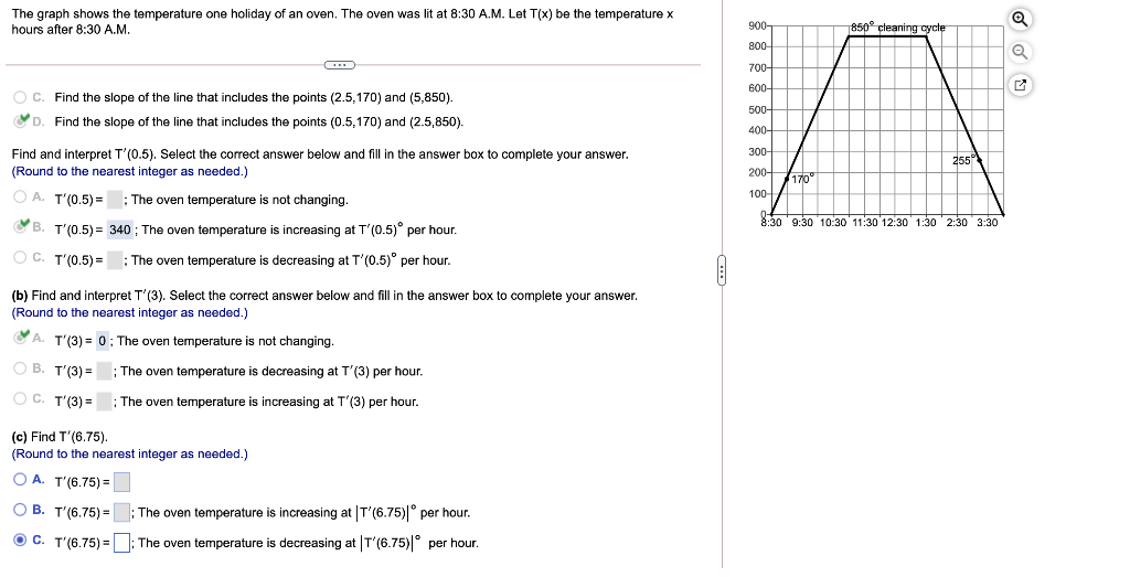Solved The graph shows the temperature one holiday of an | Chegg.com