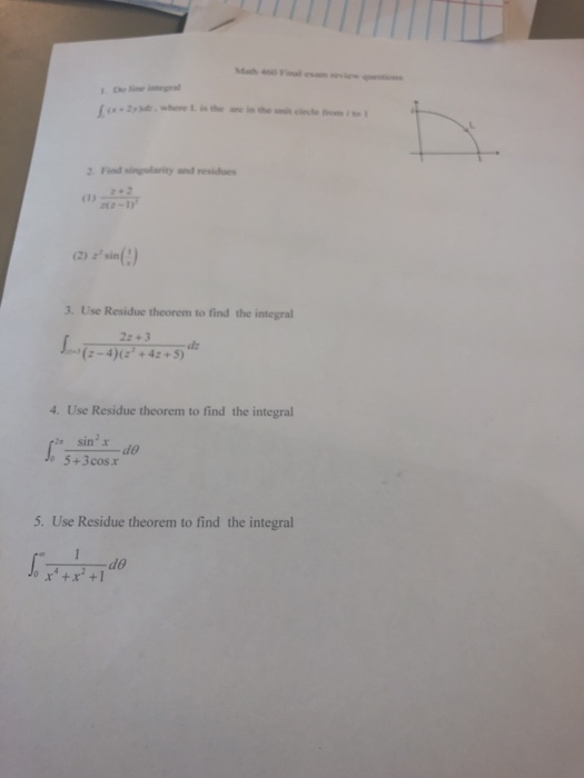 Solved 2Find singularity and residus (n 2- in) 3. Use | Chegg.com