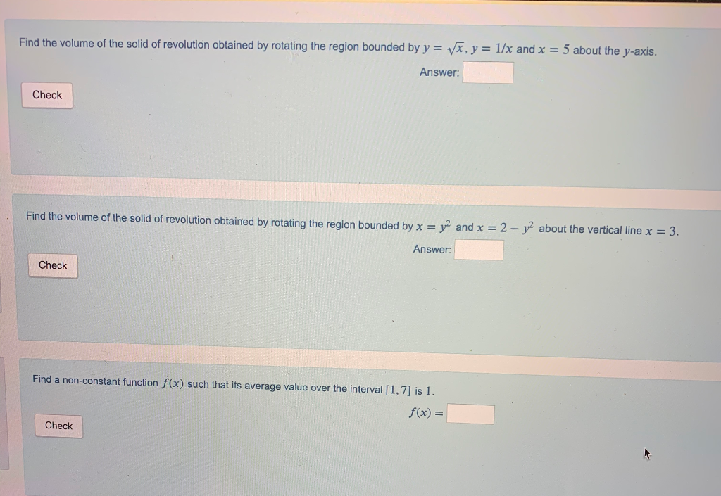 Solved Find the volume of the solid of revolution obtained | Chegg.com