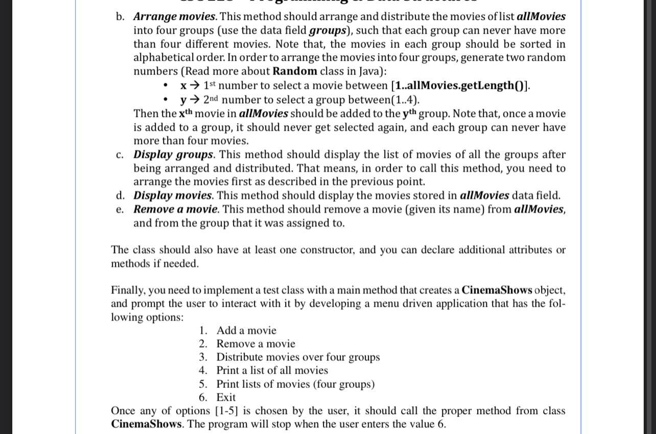 Solved Given Movie Class Which Implements Comparable 