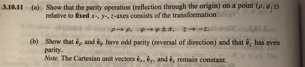 Solved Show that the parity operation (reflection through | Chegg.com