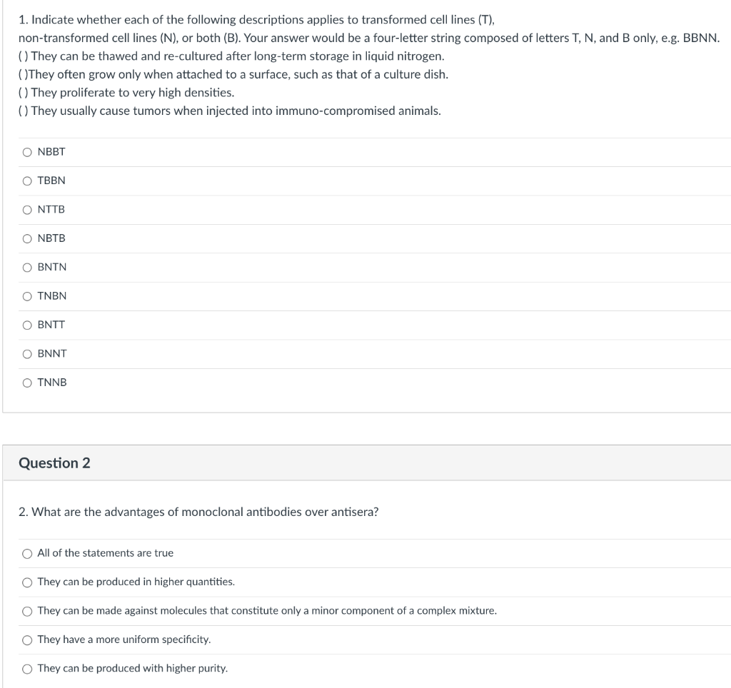 Solved 1. Indicate whether each of the following | Chegg.com