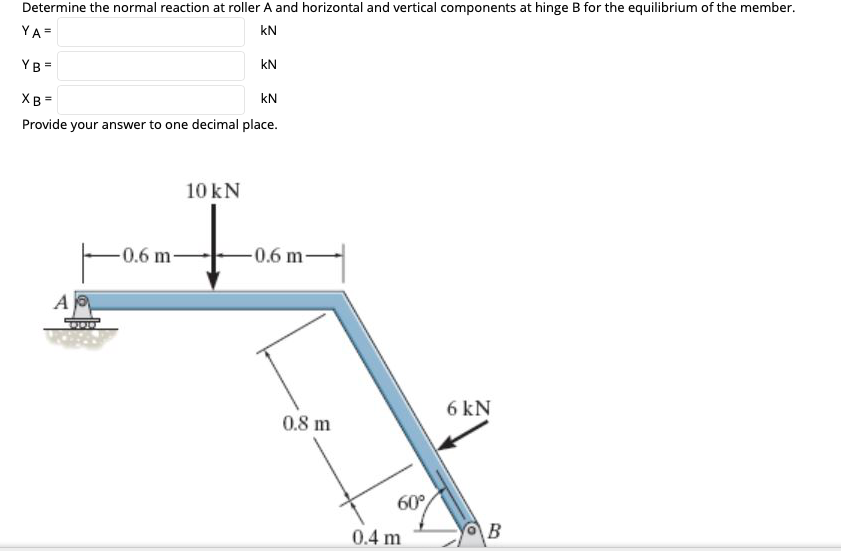 Solved Determine the normal reaction at roller A and | Chegg.com