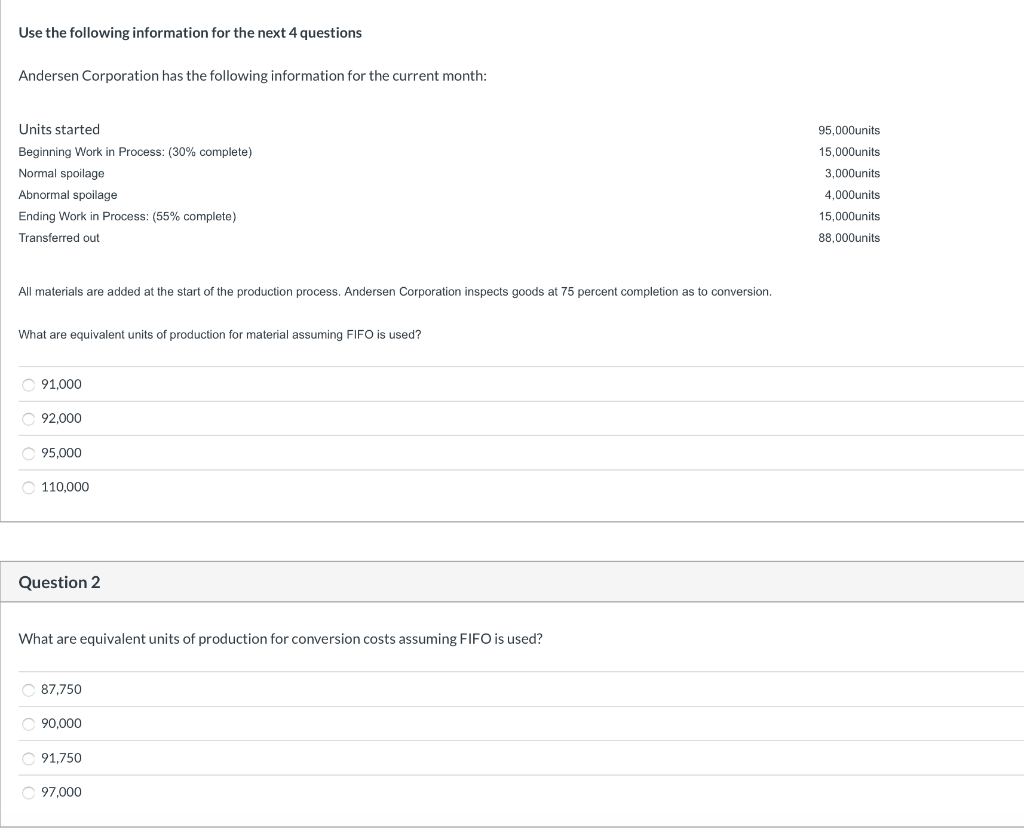 Solved Use the following information for the next 4 | Chegg.com