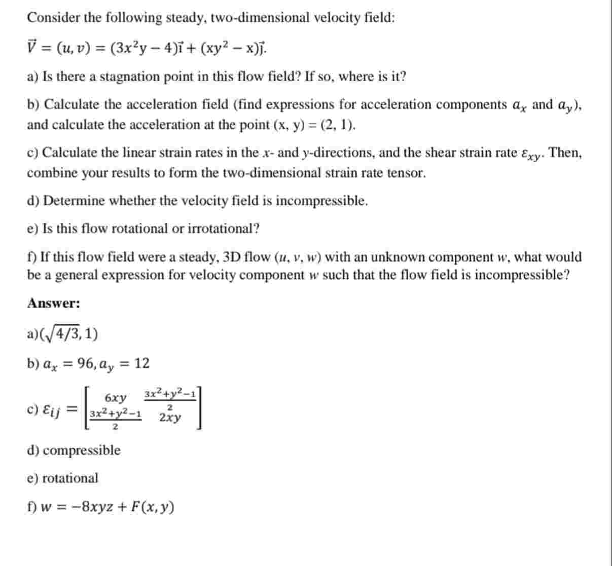 Solved Consider the following steady, two-dimensional | Chegg.com