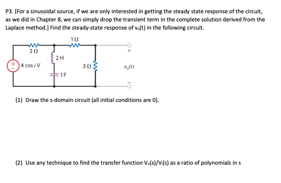 Solved P3. [For a sinusoidal source, if we are only | Chegg.com