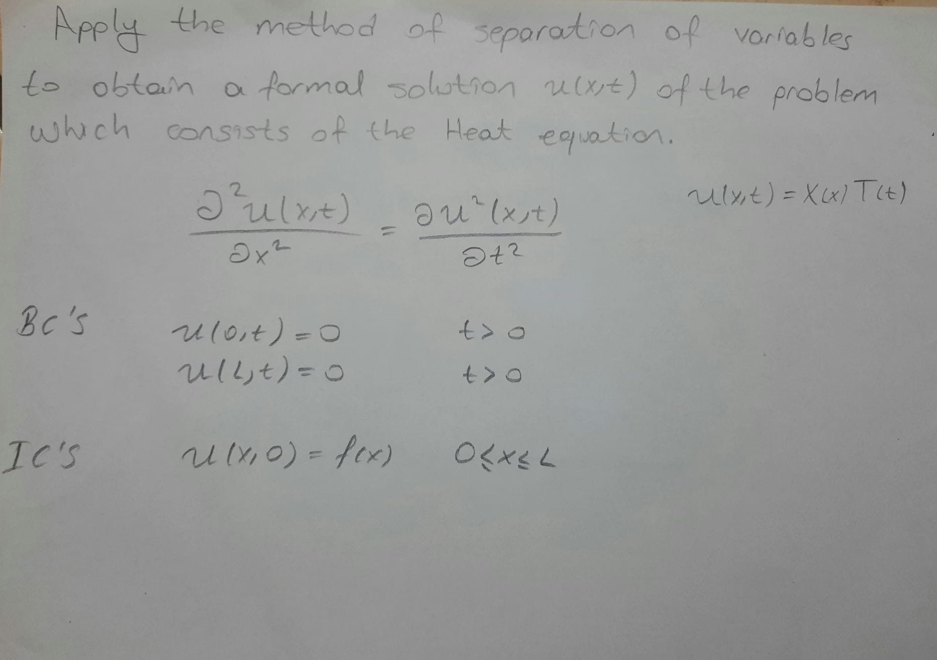 Solved Apply the method of separation of variablesto obtain | Chegg.com