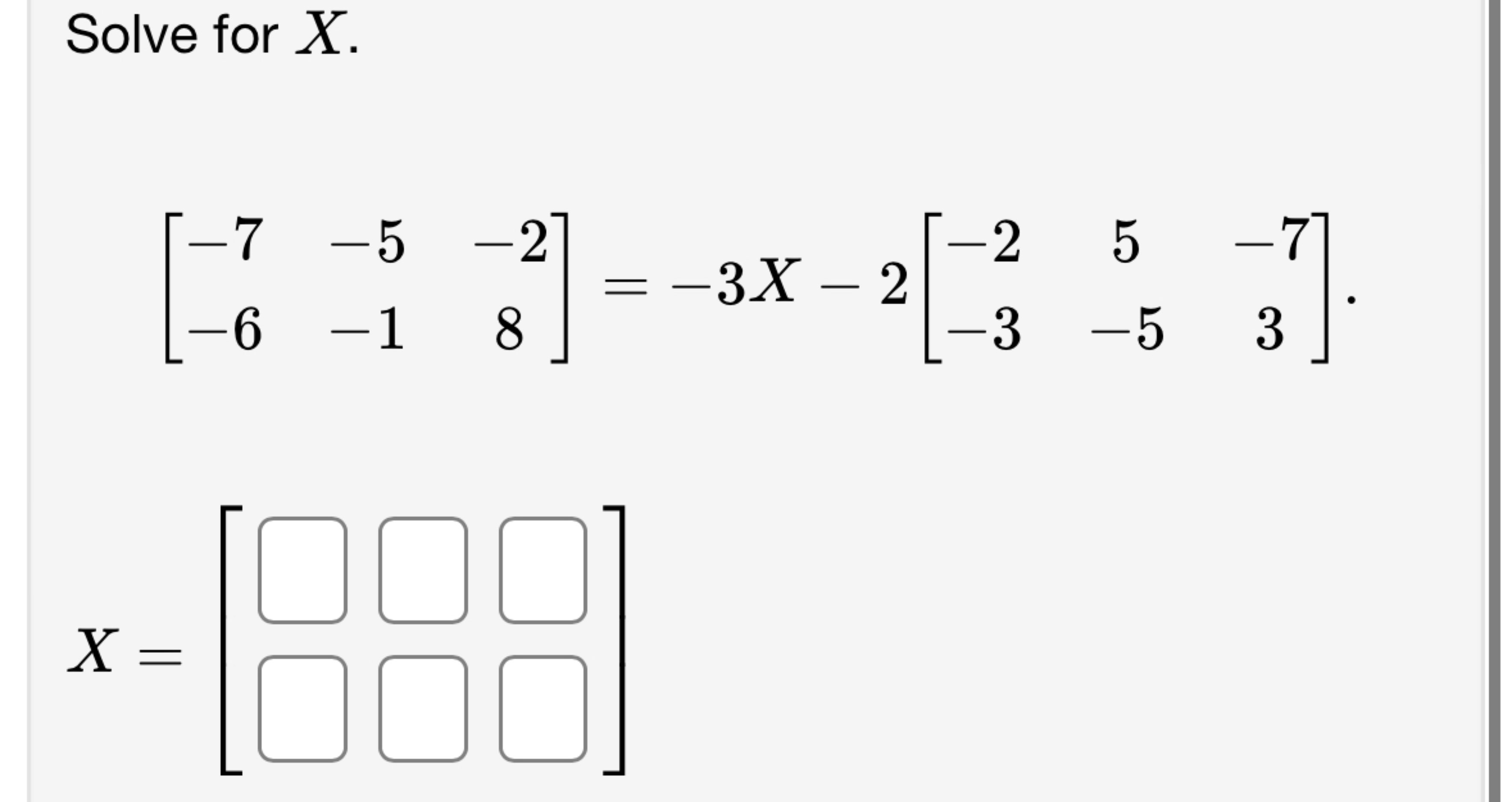 Solved Solve For X 7 5 2 6 18 3x 2 25 7 3 53 Chegg