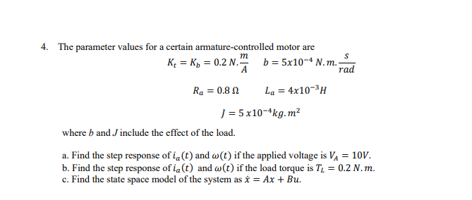 Solved 4. The parameter values for a certain | Chegg.com