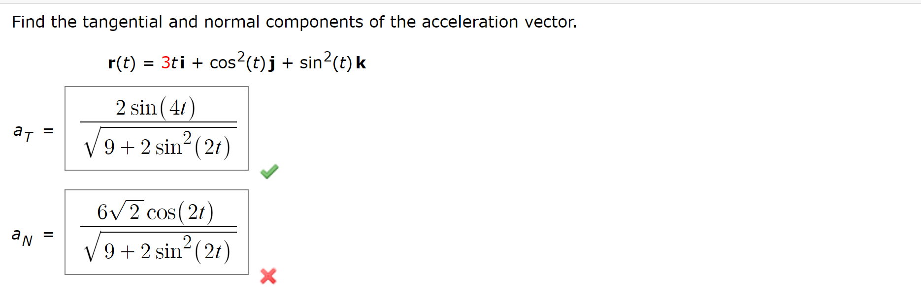 Find The Tangential And Normal Components Of The