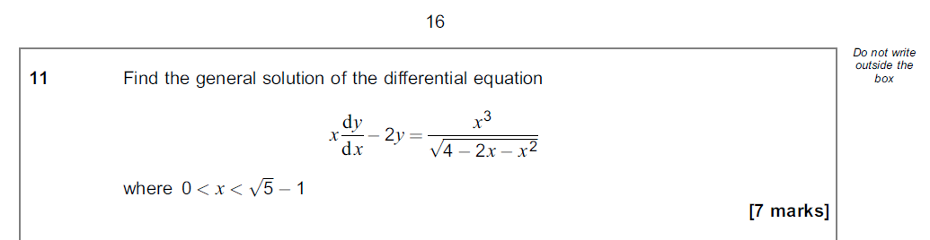Solved 16 Do not write outside the box 11 Find the general | Chegg.com