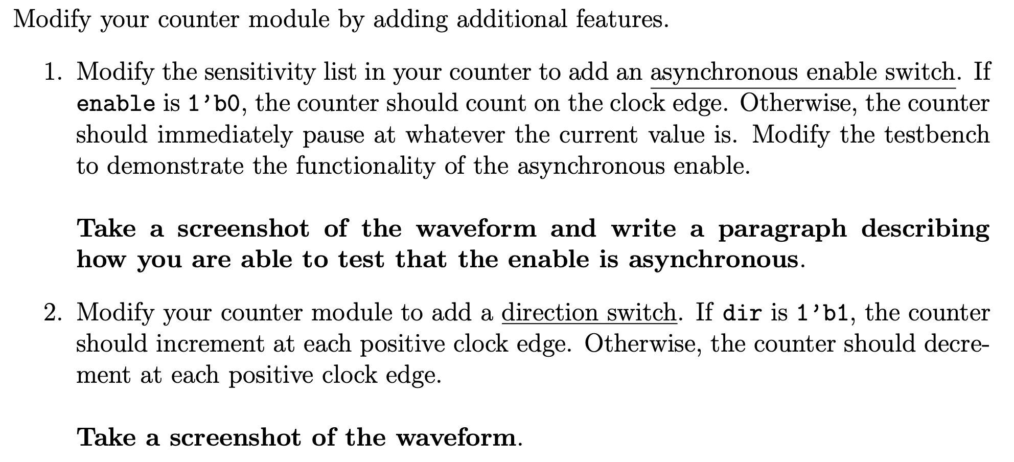 Solved //here is the counter module module counter(clk, | Chegg.com