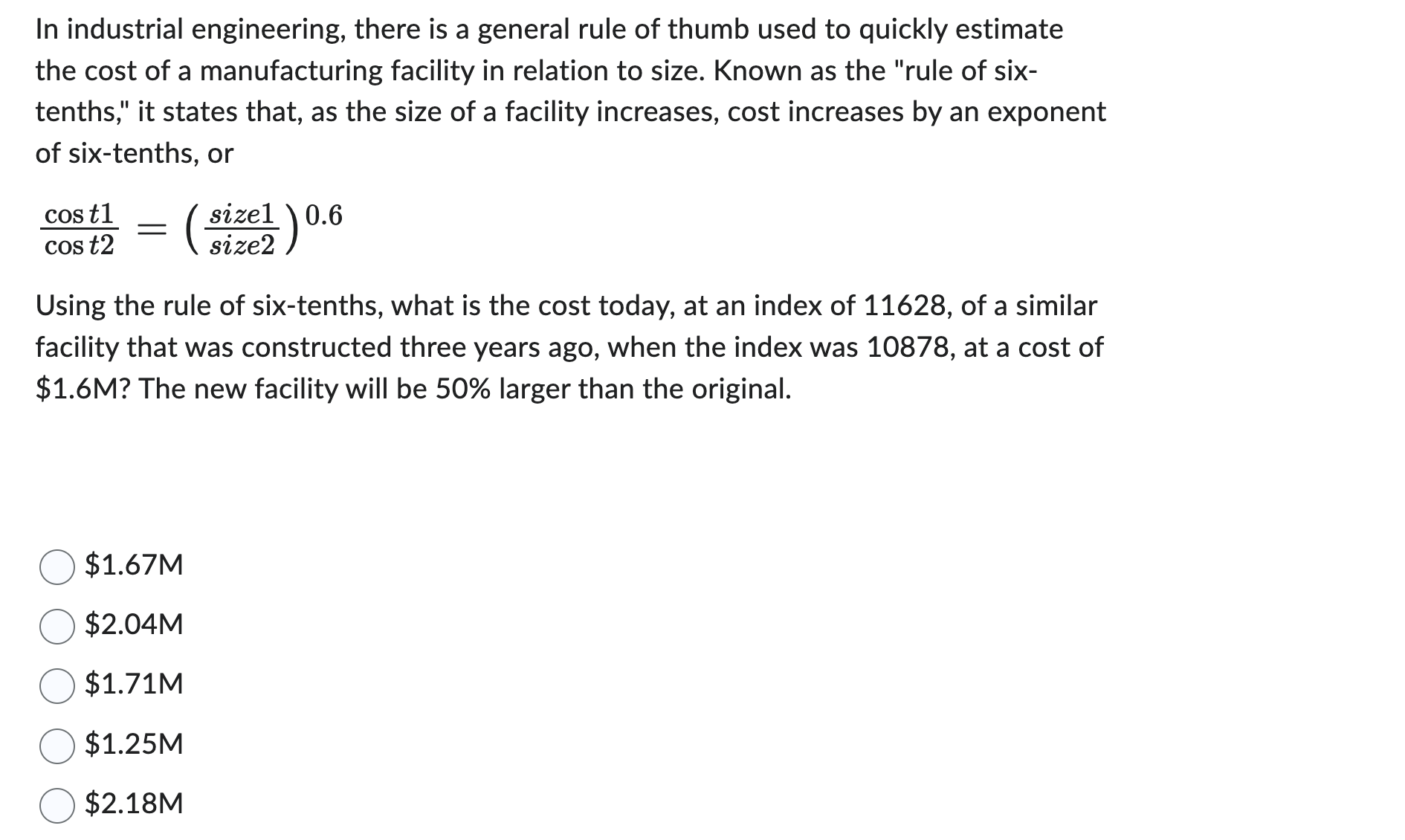 Solved In industrial engineering, there is a general rule of | Chegg.com