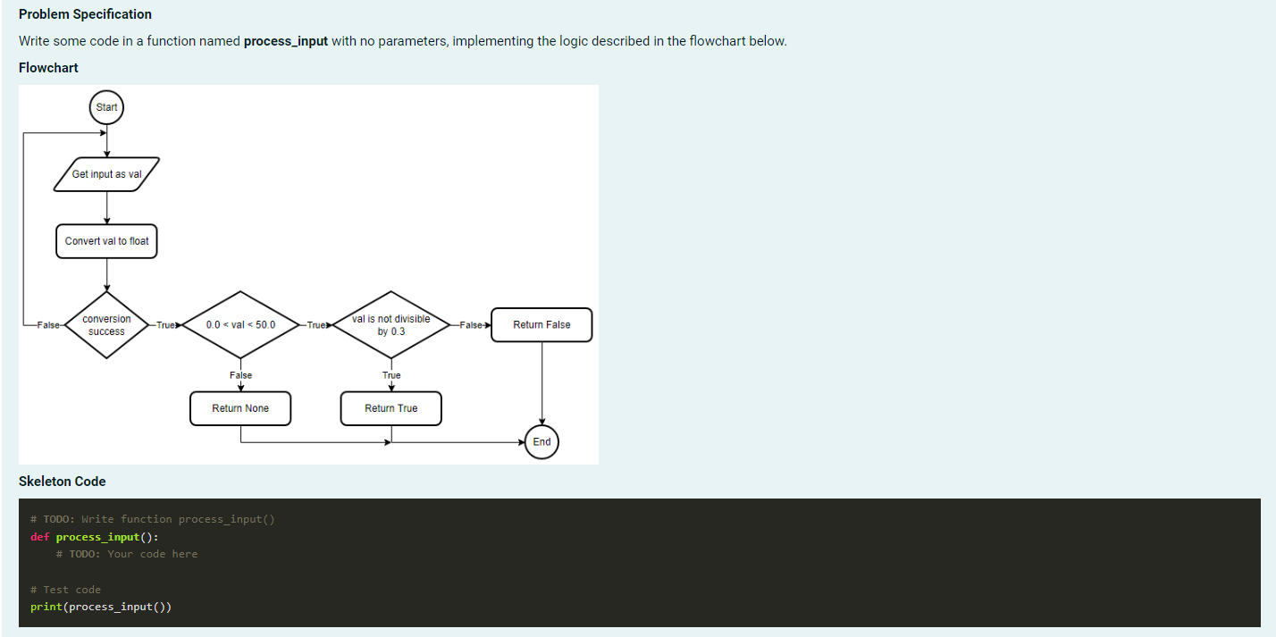 Solved Problem Specification Write some code in a function | Chegg.com