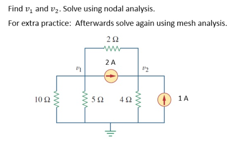 Solved Find v4 and v2. Solve using nodal analysis. For extra | Chegg.com