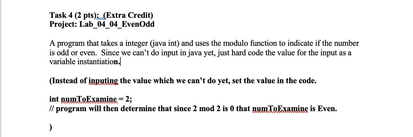 Solved Task 4 (2 pts): (Extra Credit) Project: | Chegg.com