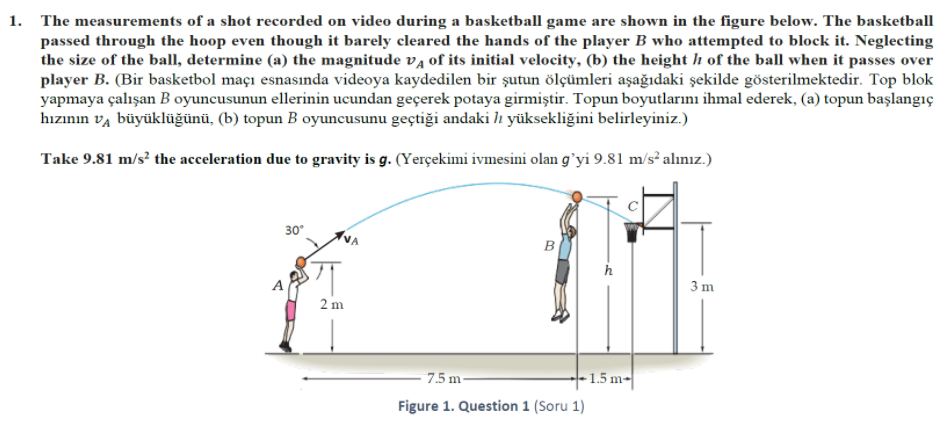 Solved 1. The measurements of a shot recorded on video | Chegg.com
