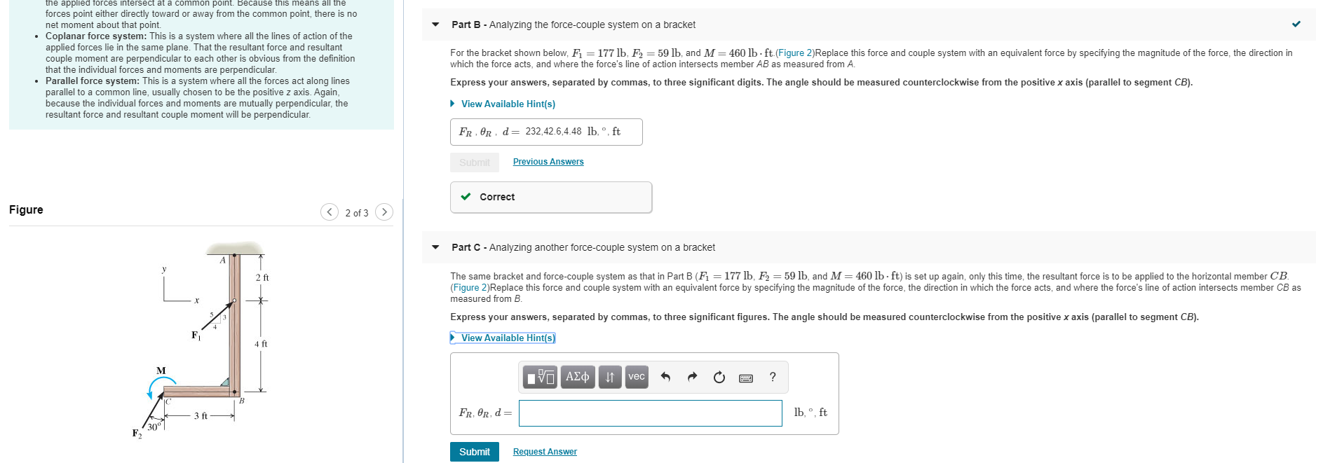 Solved the applied forces intersect at a common point. | Chegg.com
