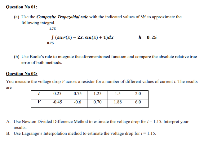 Solved (a) Use the Composite Trapezoidal rule with the | Chegg.com