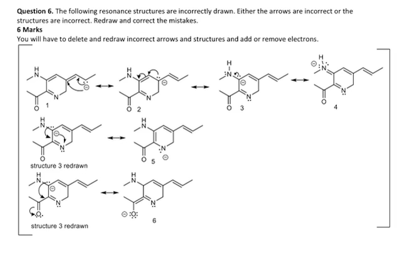 Solved Question 6. The following resonance structures are | Chegg.com