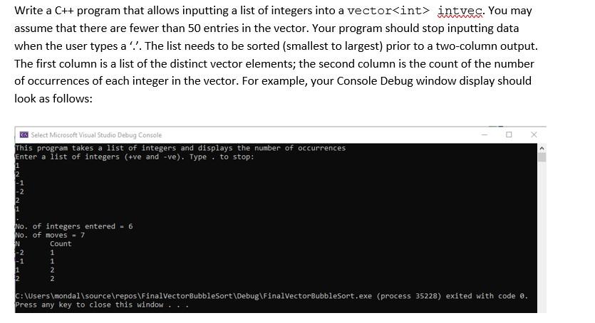 Solved Write A C Program That Allows Inputting A List Of