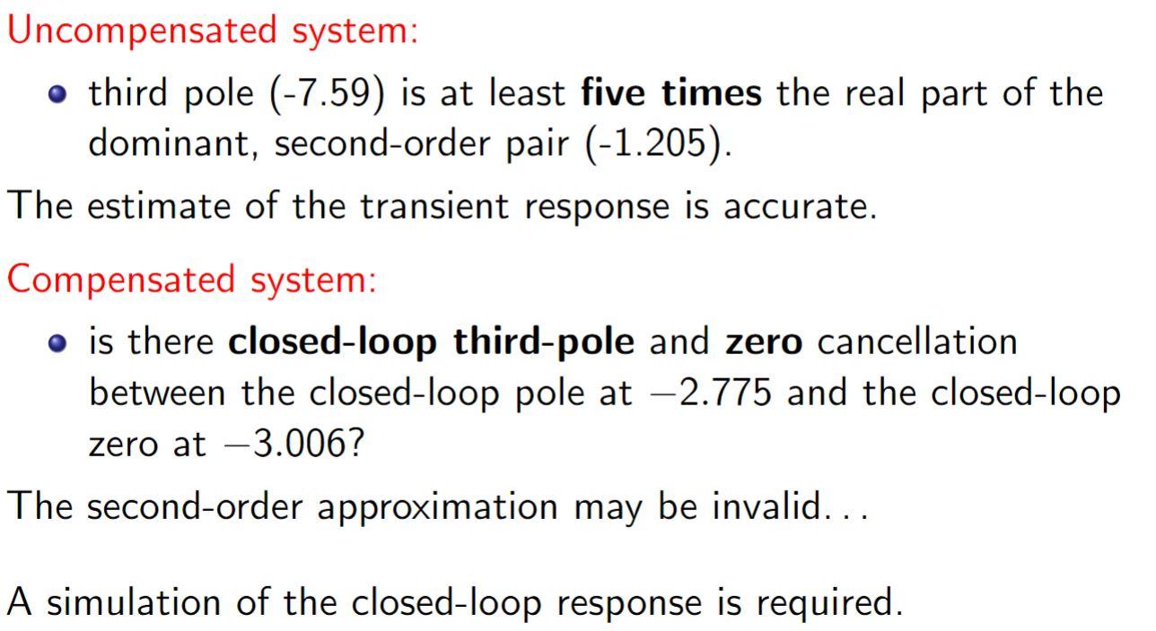 Solved Uncompensated system: - third pole (-7.59) is at | Chegg.com