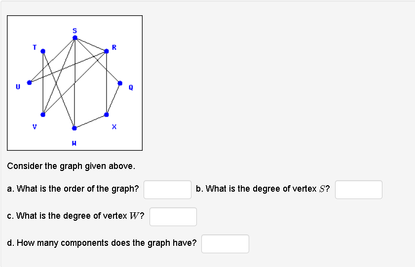Solved Consider the graph given above. a. What is the order | Chegg.com Solved Consider the graph given above. a. What is the order | Chegg.com