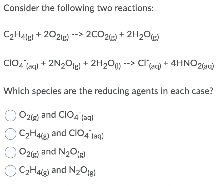 Solved Consider the following two reactions: C2H4(g) + | Chegg.com