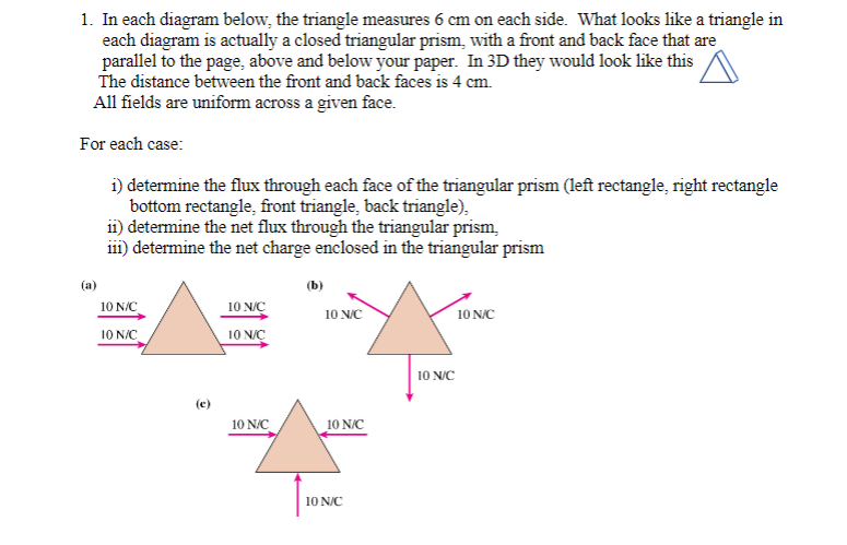 Solved 1. In each diagram below the triangle measures 6 cm | Chegg.com