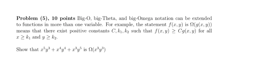 Solved Problem (5), 10 points Big-O, big-Theta, and | Chegg.com