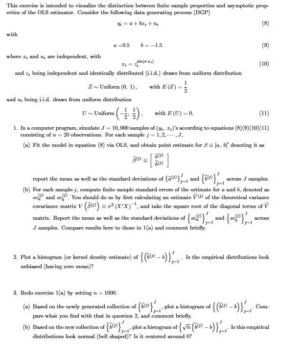 This exercise is intended to visualize the | Chegg.com