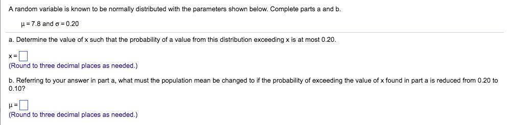 Solved A random variable is known to be normally distributed | Chegg.com