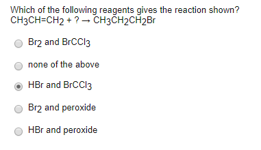 Solved Which of the following reagents gives the reaction | Chegg.com