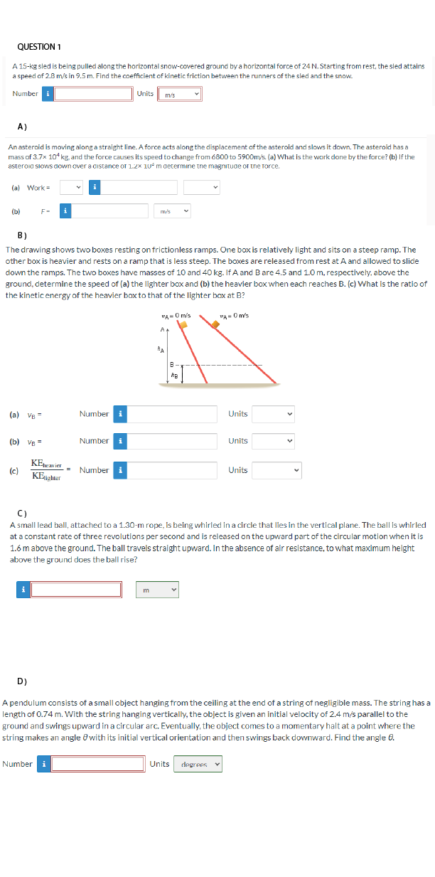 QUESTION 1A 15-kg ﻿sled is being pulled along the | Chegg.com