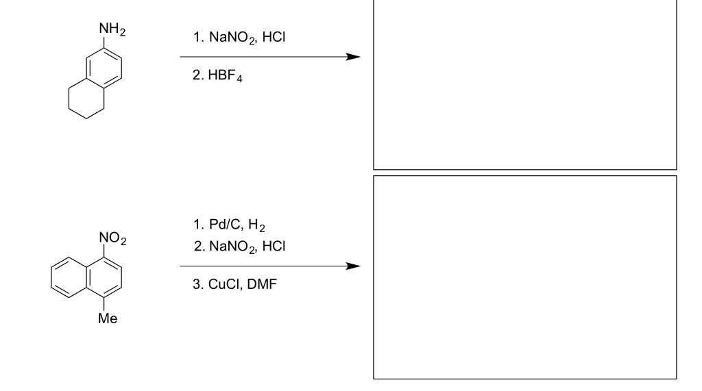 Solved NH2 1. NaNO2, HCI 2. HBFA 1. Pd/C, H2 2. NaNO2, HCI | Chegg.com