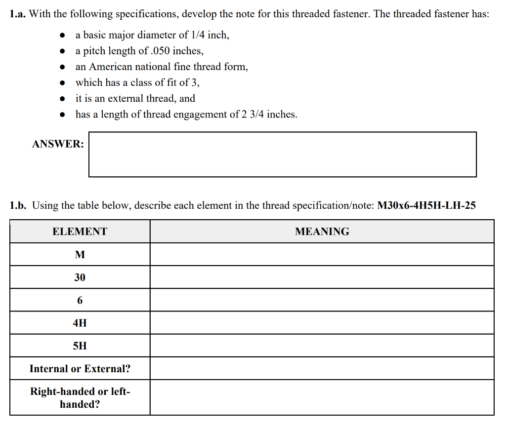 Solved 1.a. With the following specifications, develop the | Chegg.com