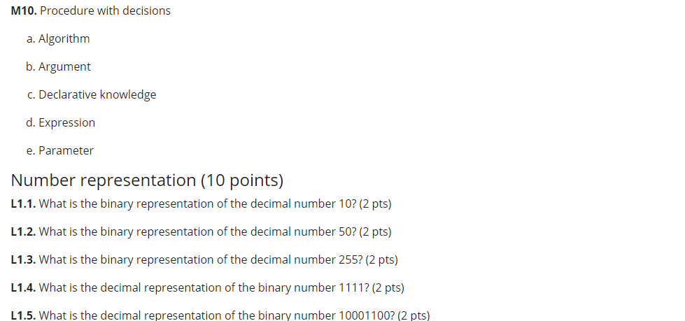 Solved M7. How to do things a. Declarative knowledge b. | Chegg.com