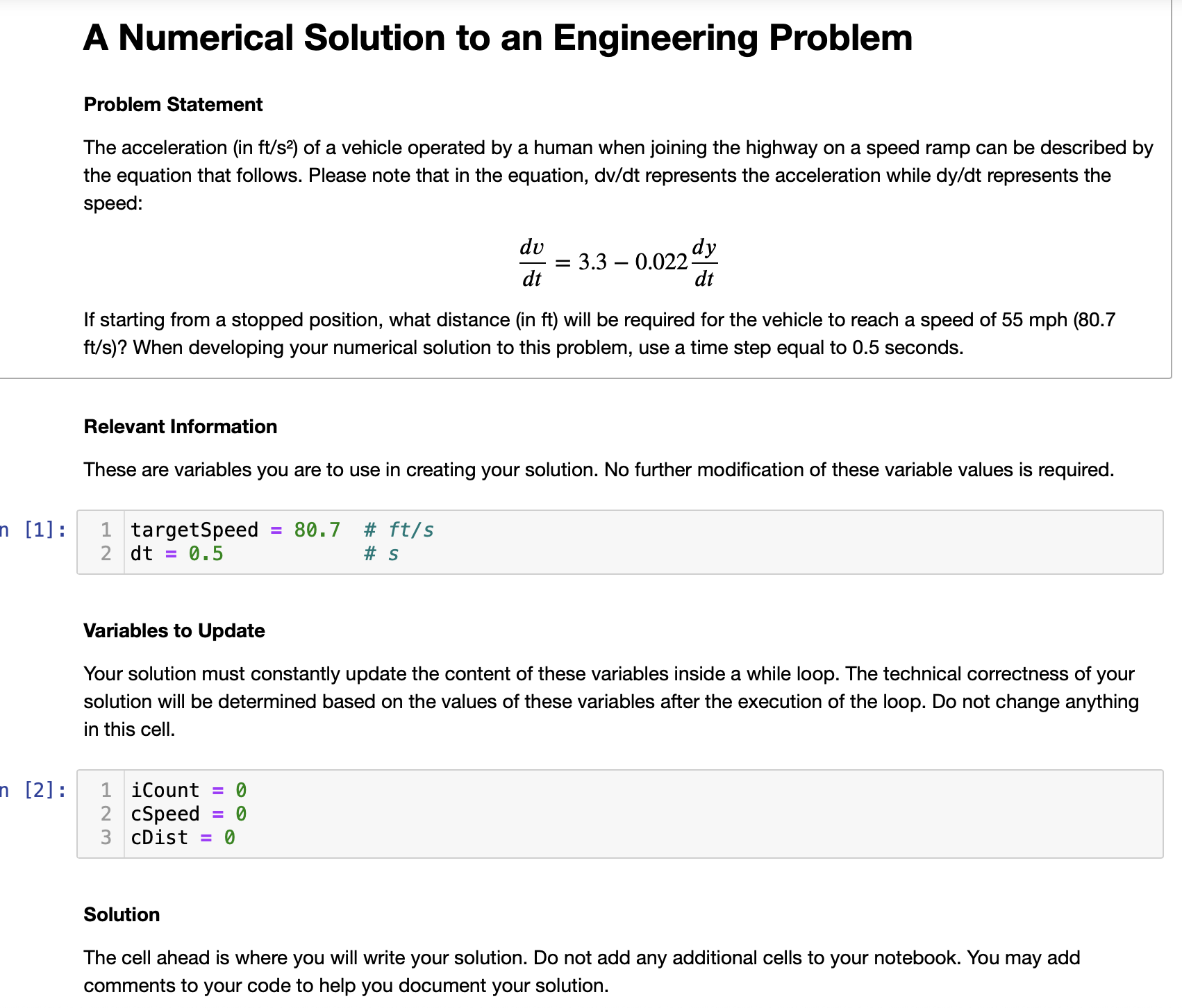 Solved A Numerical Solution to an Engineering Problem | Chegg.com