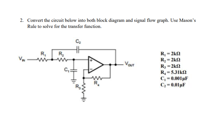 Solved 2. Convert the circuit below into both block diagram | Chegg.com
