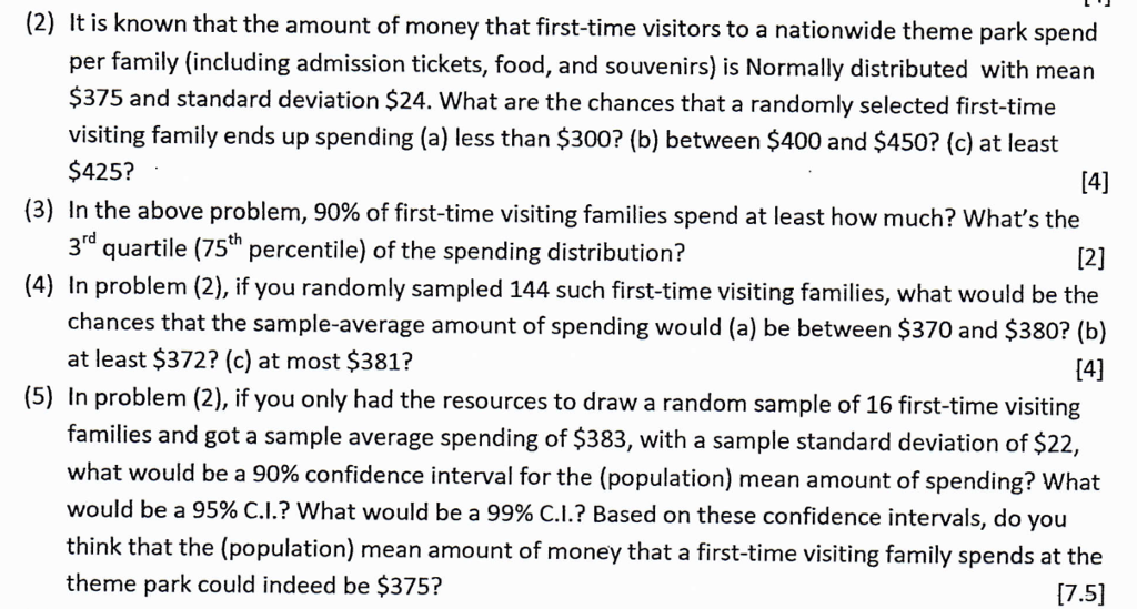 Solved (2) It is known that the amount of money that | Chegg.com