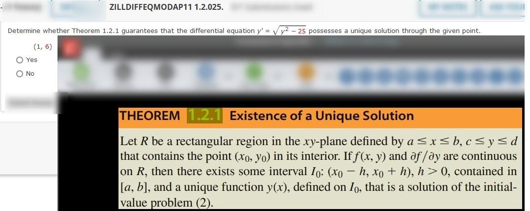 Solved ZILLDIFFEQMODAP11 1.2.025. Determine whether Theorem | Chegg.com