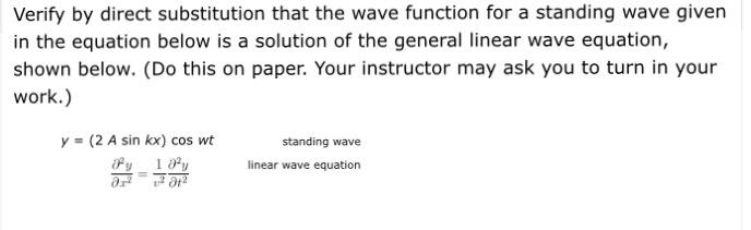Solved Verify by direct substitution that the wave function | Chegg.com
