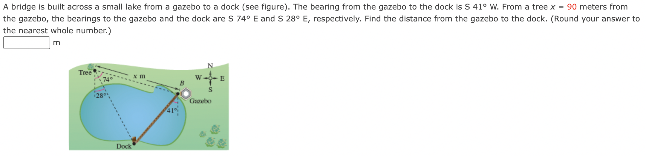 Solved the gazebo, the bearings to the gazebo and the dock | Chegg.com