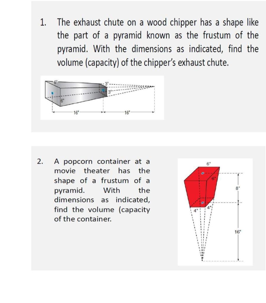 Solved 1. The exhaust chute on a wood chipper has a shape | Chegg.com