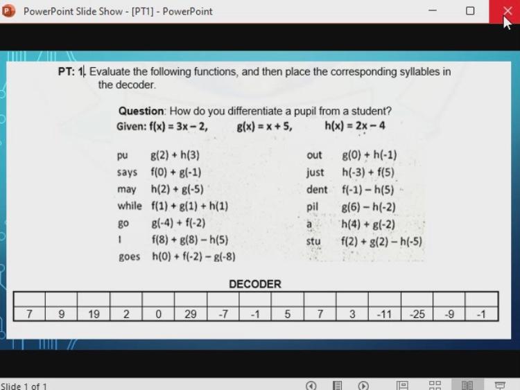 Solved T: 1. Evaluate the following functions, and then | Chegg.com