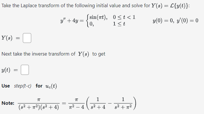 Solved Take the Laplace transform of the following initial | Chegg.com
