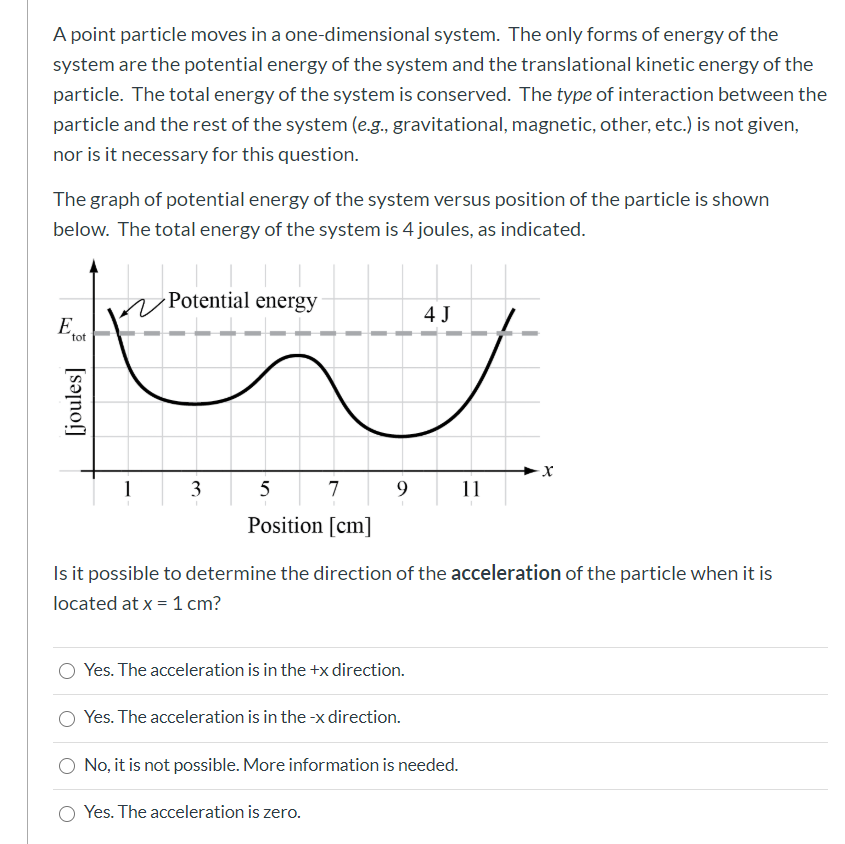Solved A point particle moves in a one-dimensional system. | Chegg.com
