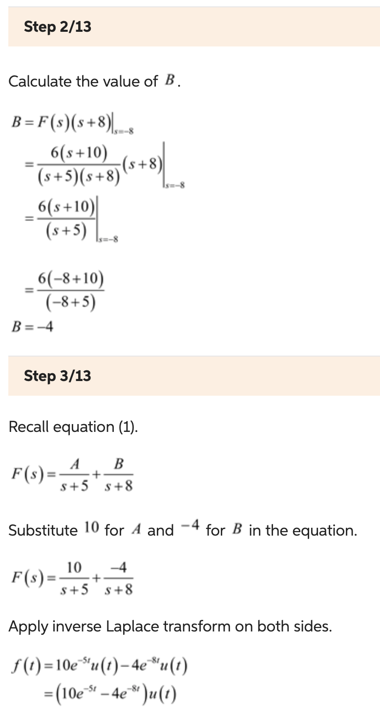 Solved (a) The expression for F(s) is, | Chegg.com
