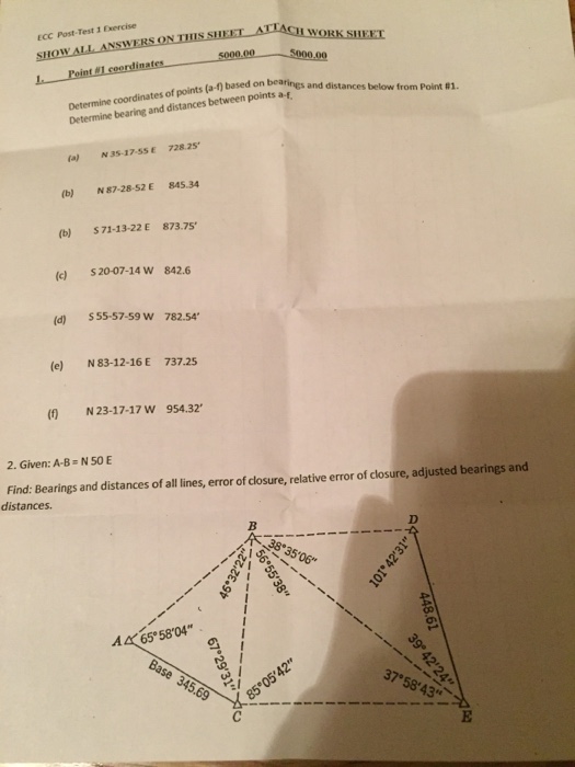 Solved ECC Post-Test 1 Exercise WORK SHEET Determine | Chegg.com